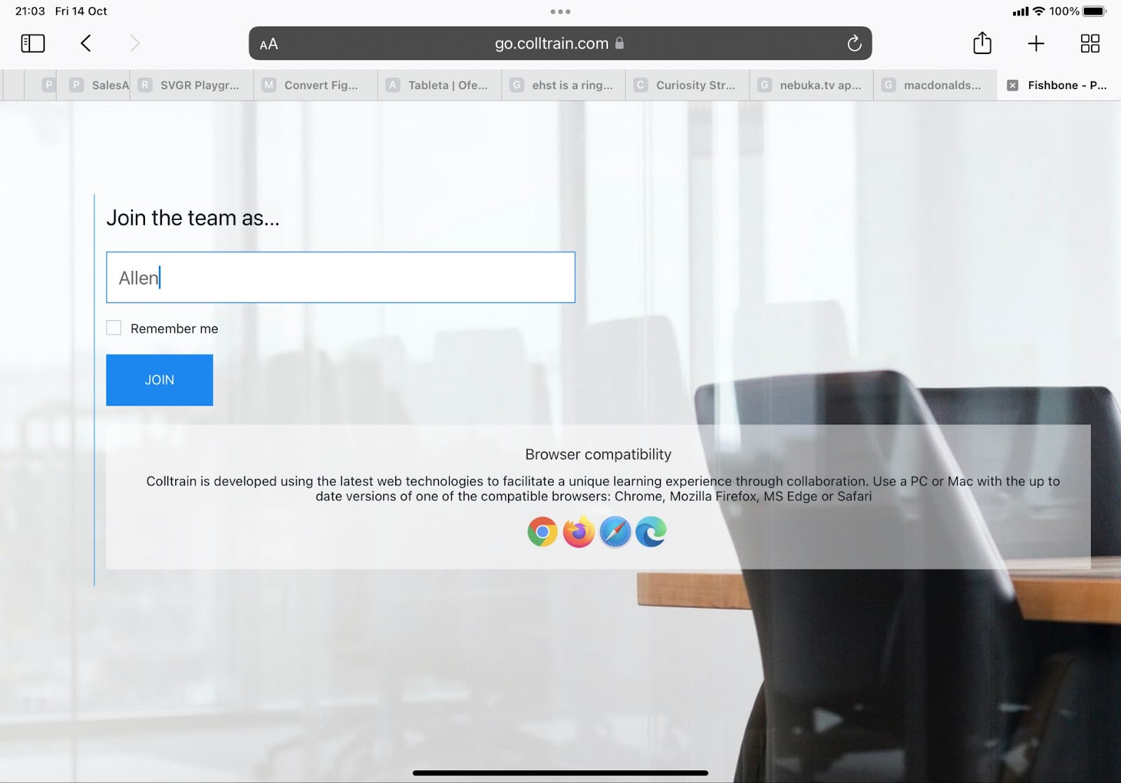 Colltrain an iPad - Colltrain Docs